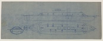 Naval architectural plan showing three views of CSS Virginia - ECU ...