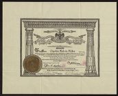 Freemason certificate for Charles Melvin Miller - ECU Digital Collections