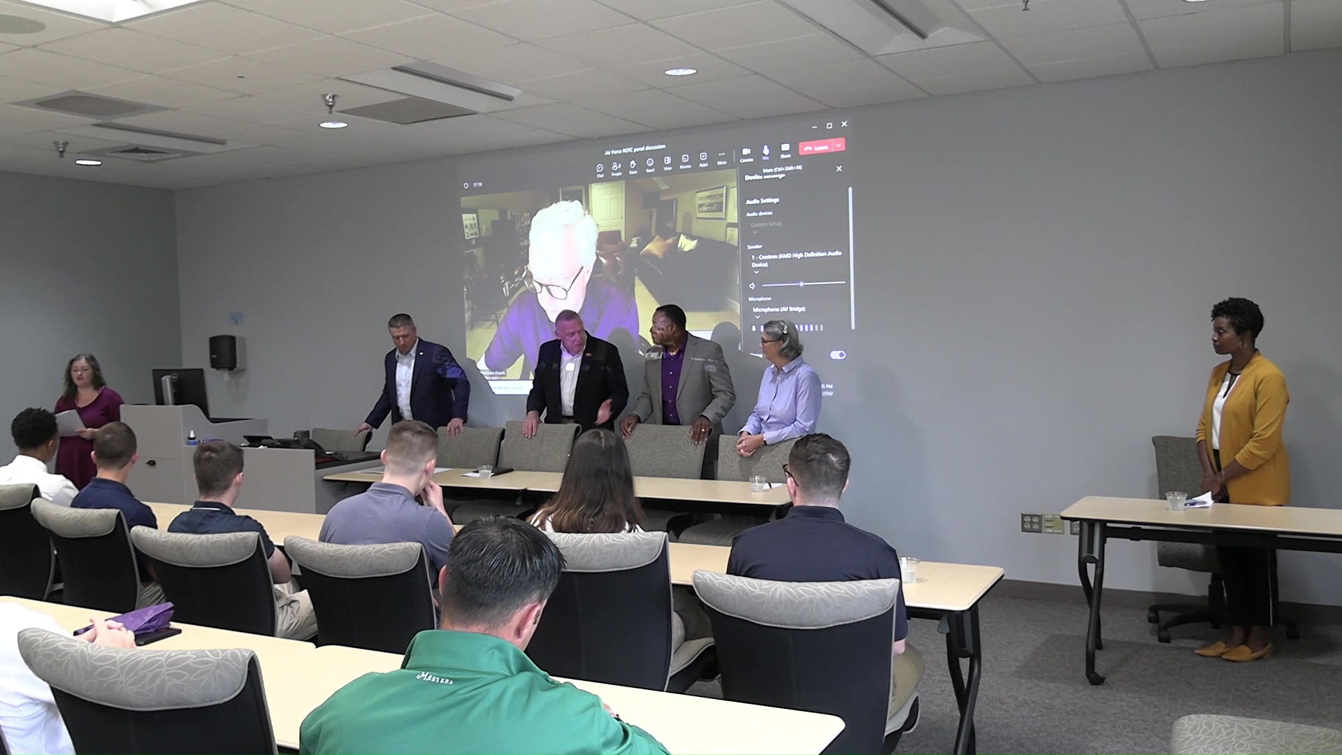 Video recording of panel discussion for occasion of AFROTC Detachment ...